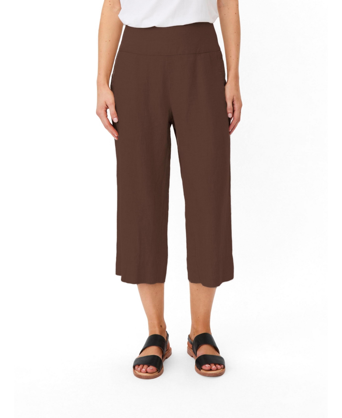 Click here for Masai Copenhagen Womens Mapallas Linen Cropped Tro... prices
