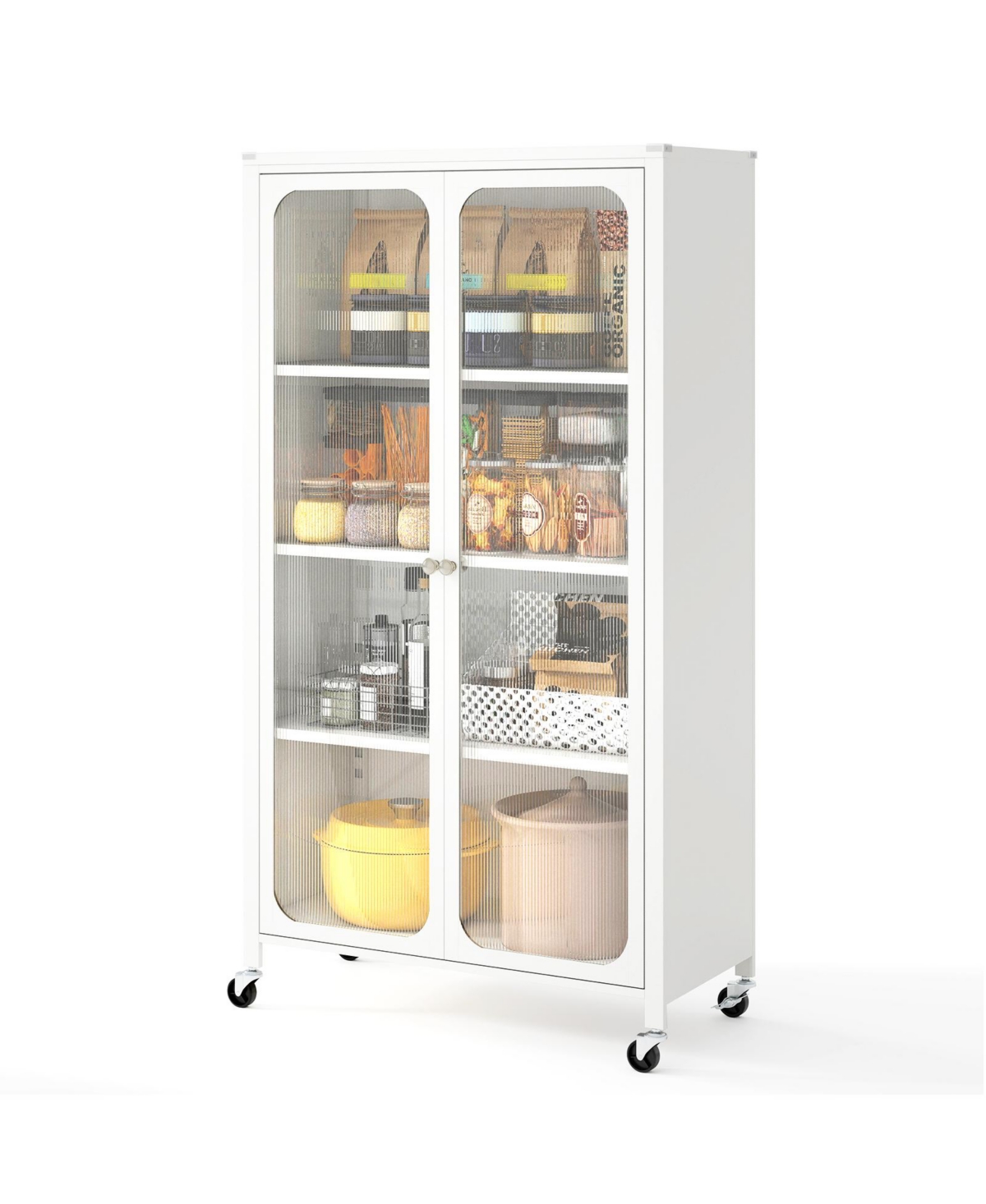 Click here for Slickblue 58 Inch Rolling Bookcase with Lockable W... prices