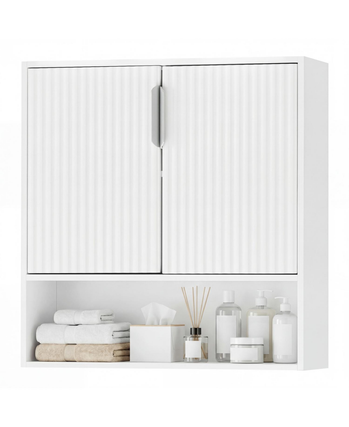 Click here for Volenca Bathroom Wall Cabinet with 2 Fluted Doors... prices