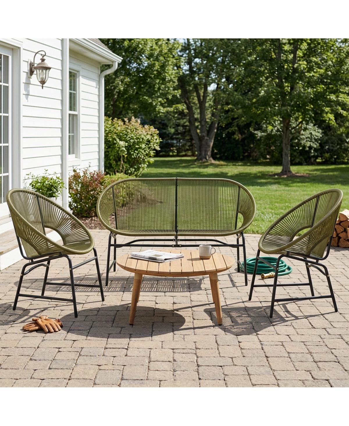 Click here for Asagikoiai Piece Rattan Outdoor Conversation Set w... prices