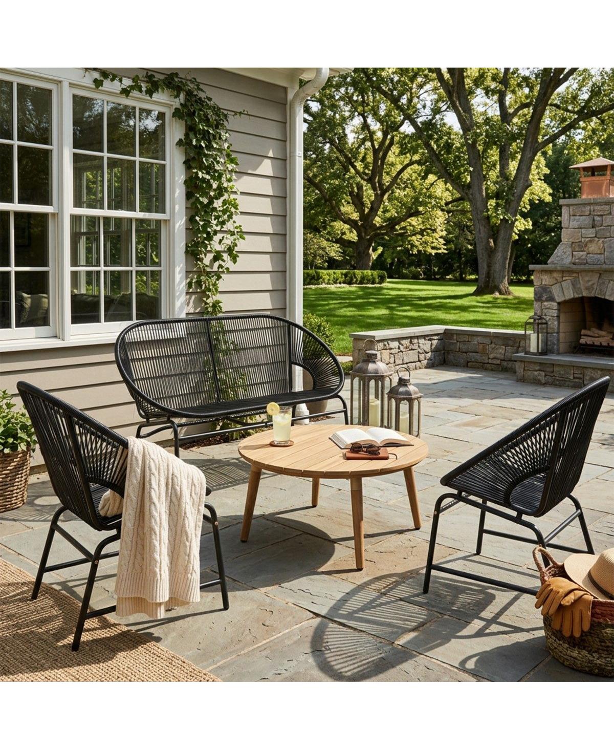 Click here for Asagikoiai Piece Rattan Outdoor Conversation Set w... prices