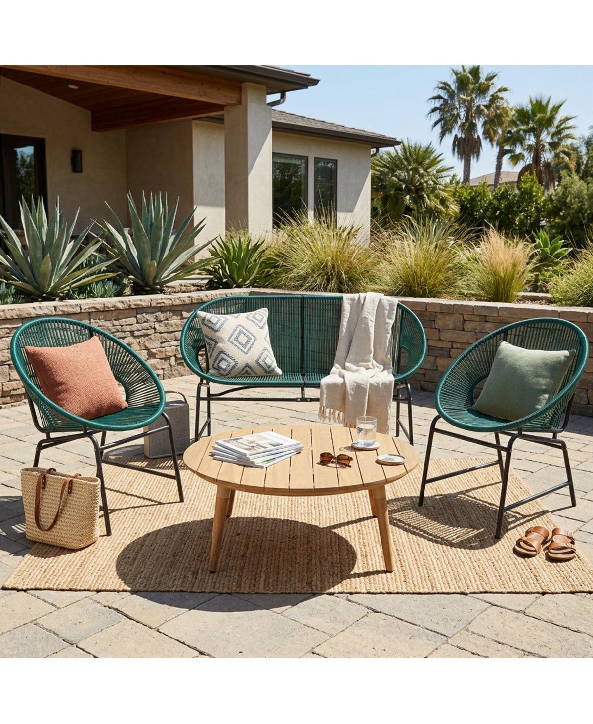 Click here for Asagikoiai Piece Rattan Outdoor Conversation Set w... prices