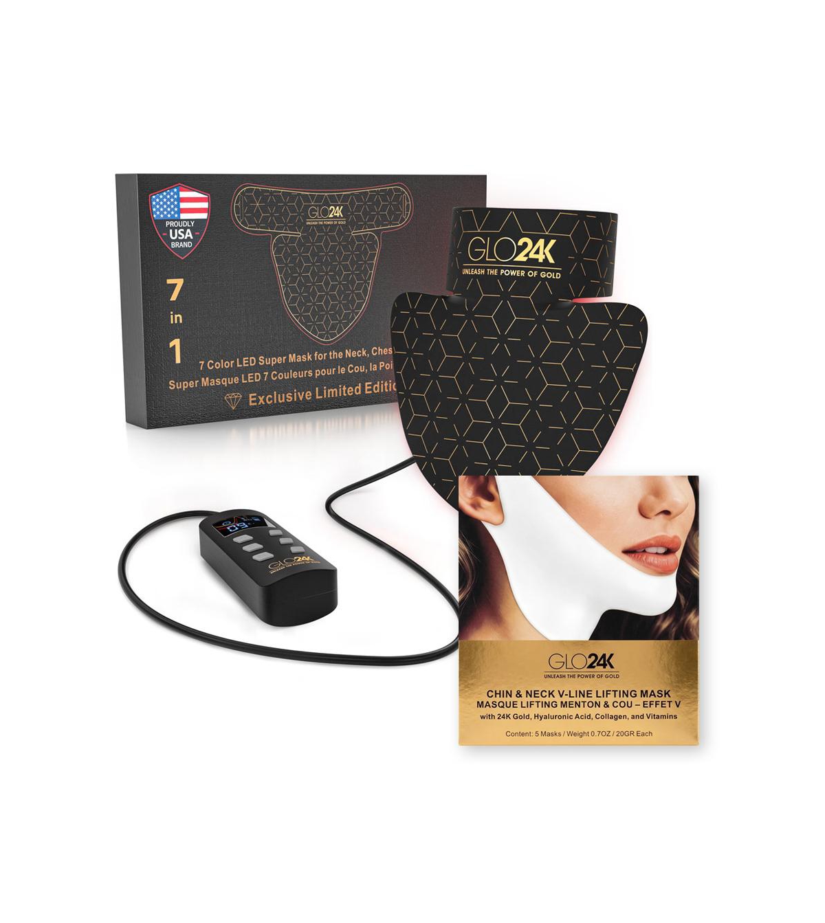 Click here for GLO24K Led Neck Lift and V-Line Treatment Set - Bl... prices