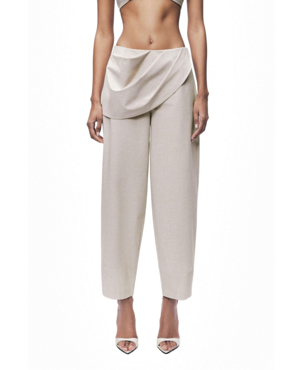 Click here for Nocturne Womens Waist-Panel Trousers - Open white prices
