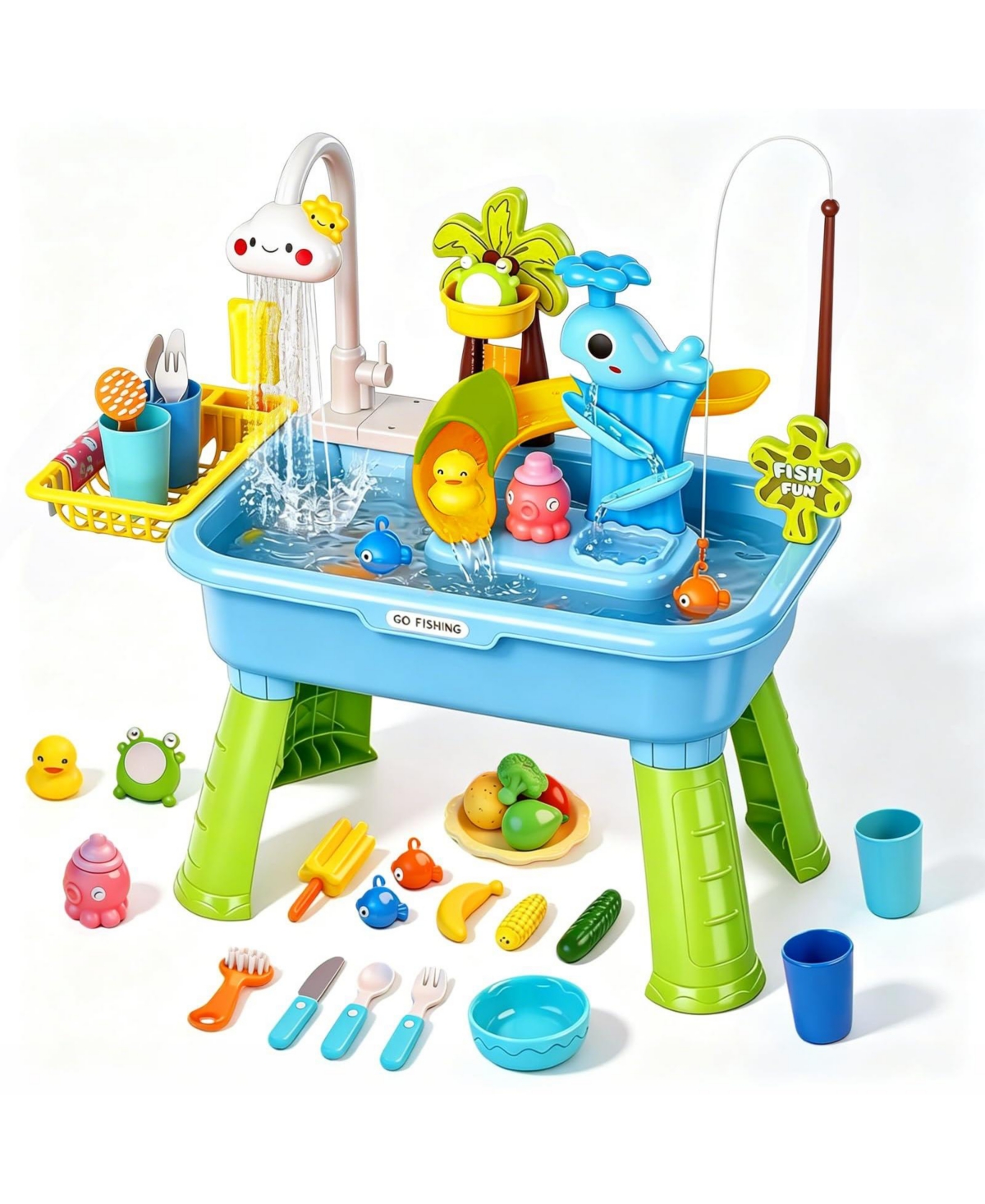 Click here for Gnuadz Water Table Kids Outdoor Play Kitchen Fishi... prices