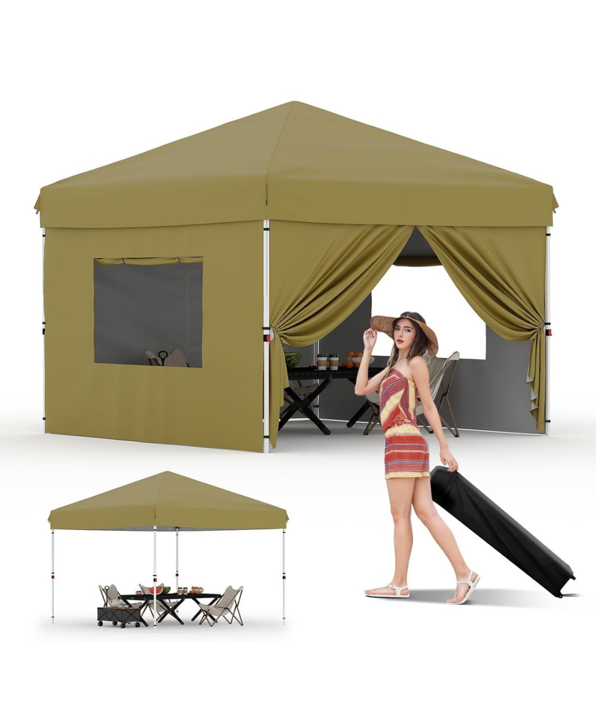Click here for homfan 10x10 Pop Up Canopy Tent With 4 Removable S... prices