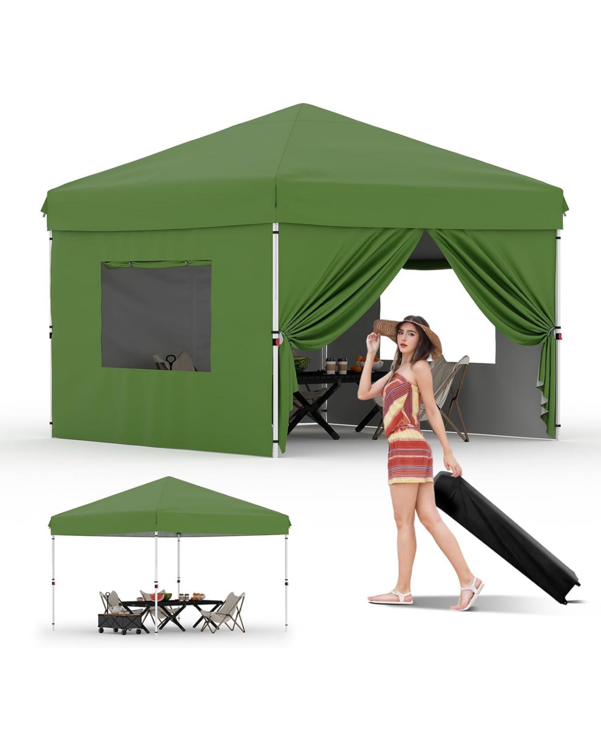 Click here for homfan 10x10 Pop Up Canopy Tent With 4 Removable S... prices