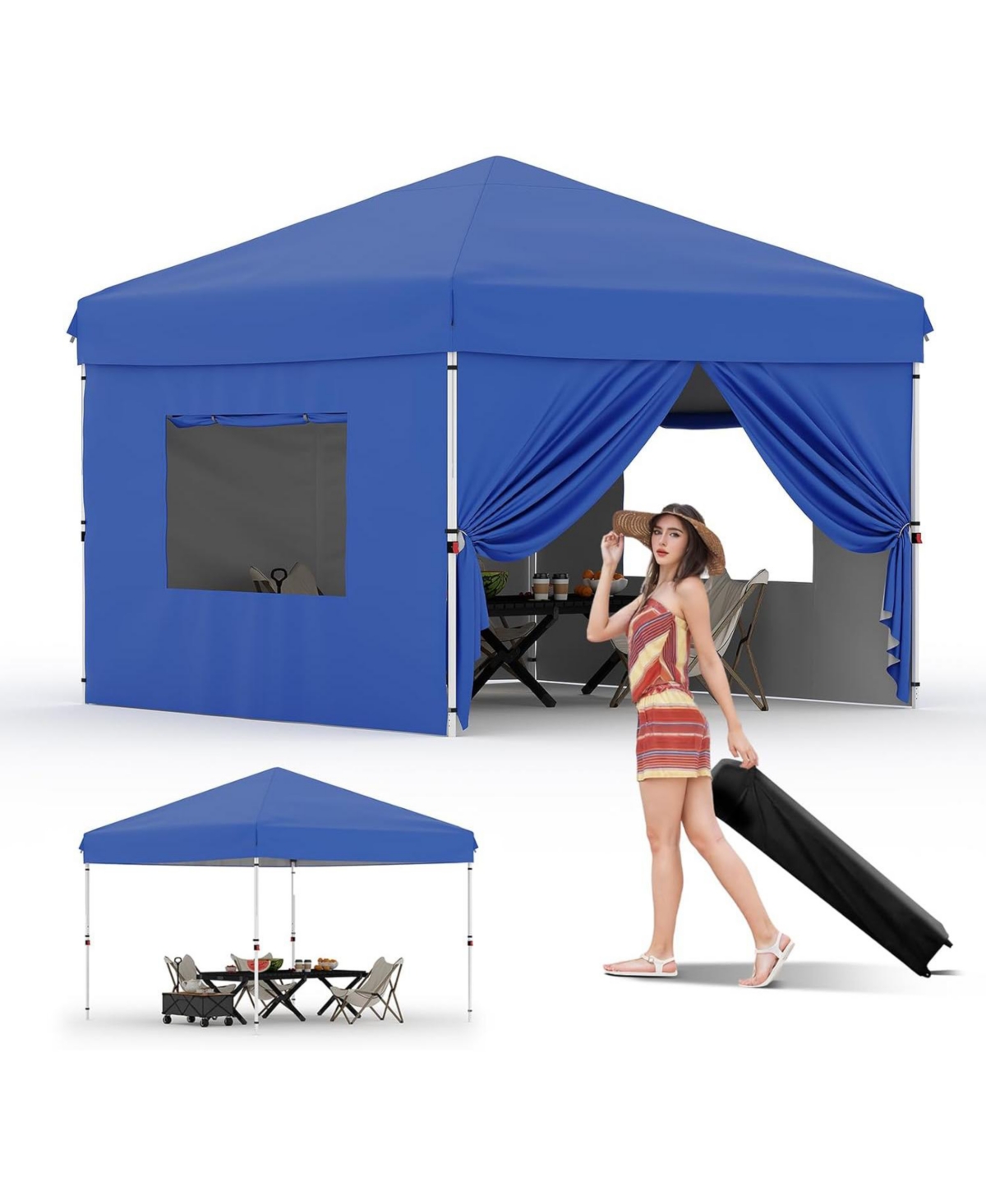 Click here for homfan 10x10 Pop Up Canopy Tent With 4 Removable S... prices