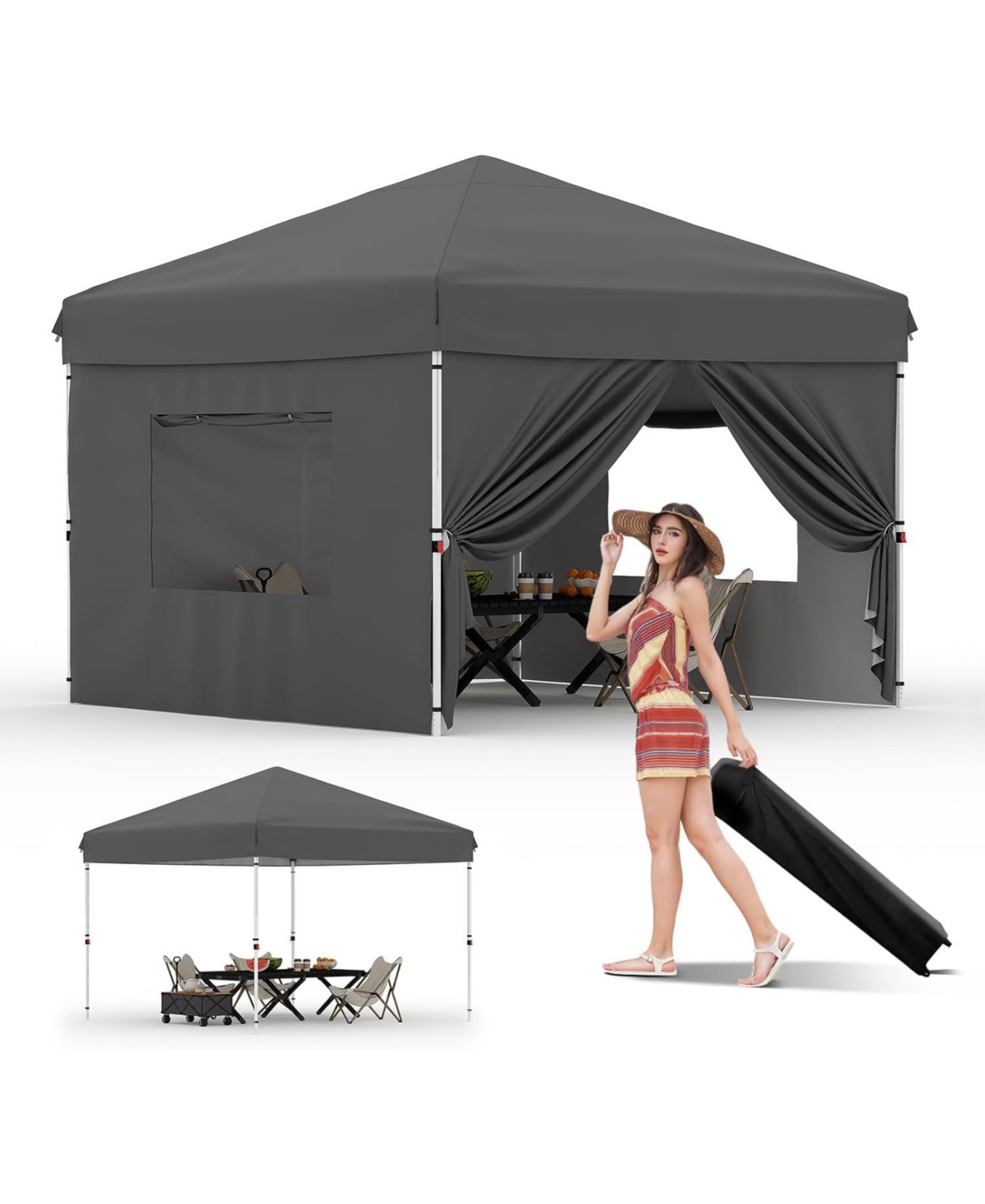 Click here for homfan 10x10 Pop Up Canopy Tent With 4 Removable S... prices