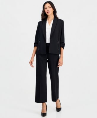 Click here for Anne Klein Essentials Petite 3 4 Sleeve Open Front... prices
