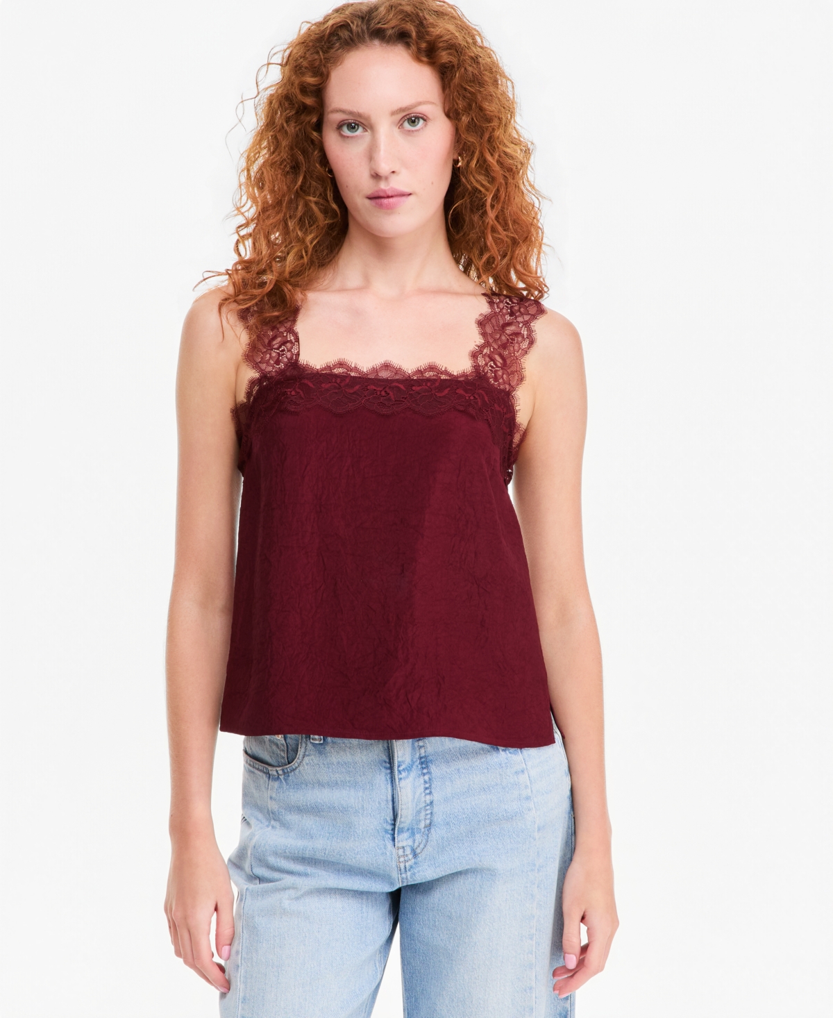 Click here for On 34th Womens Crinkle Satin Lace-Trim Tank  Macys... prices