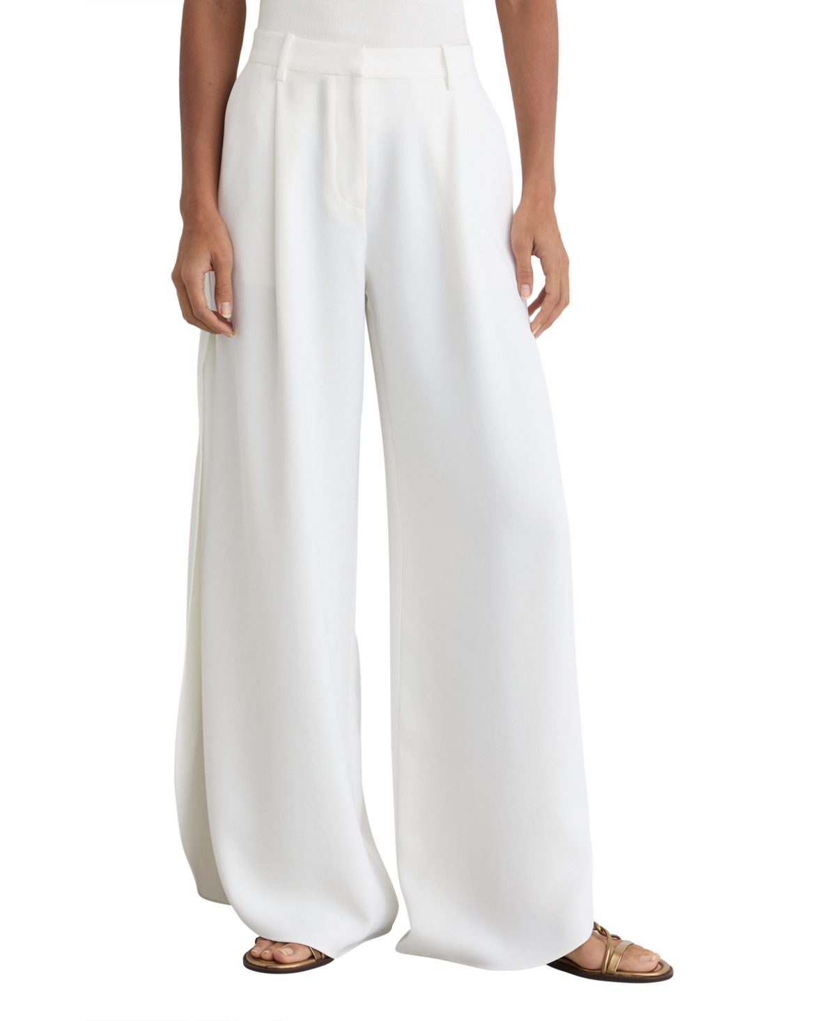 Click here for Reiss Womens Deena Occasion Side Split Wide-Leg Pa... prices