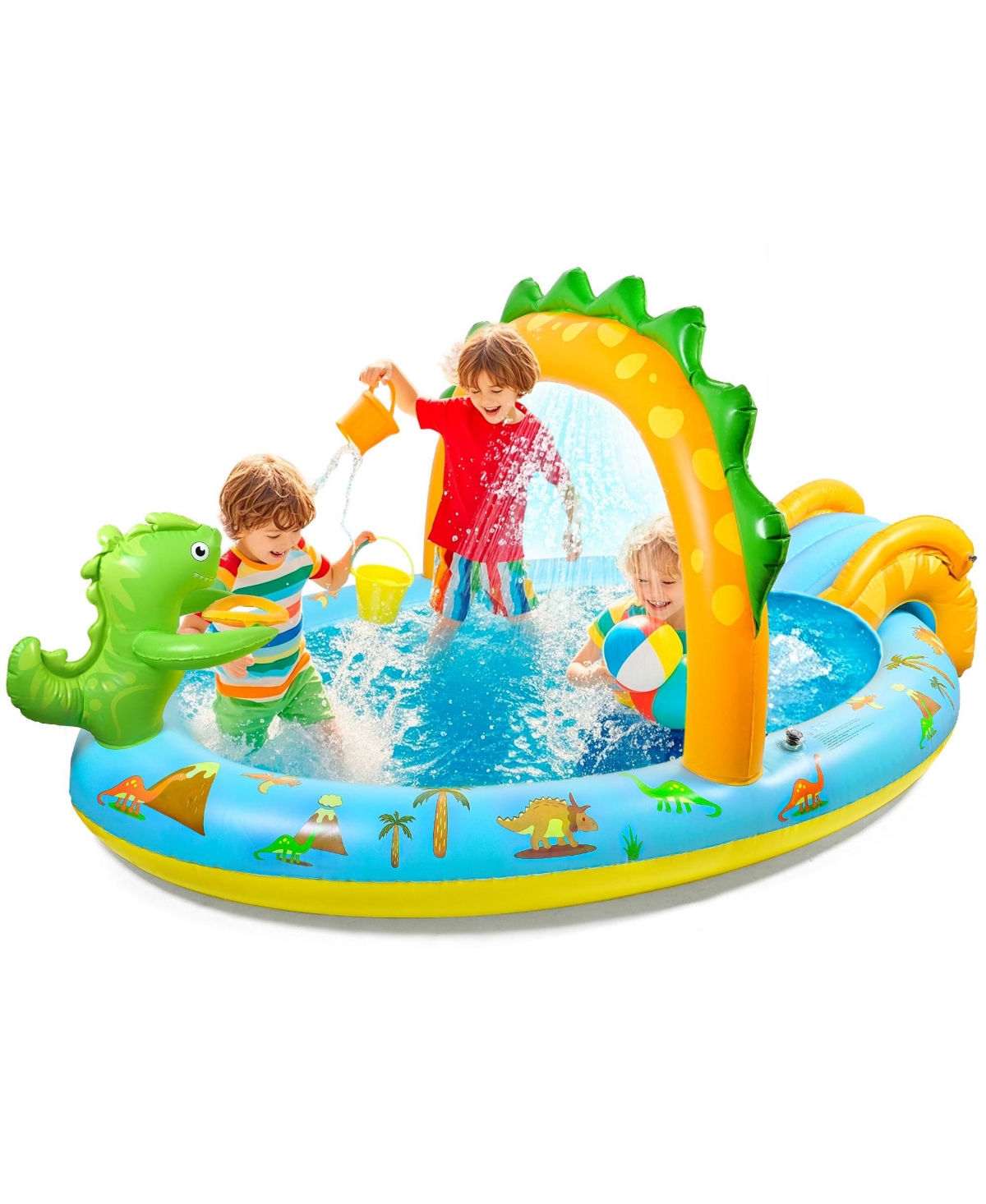 Click here for Aofar 96 Inflatable Dinosaur Pool Slide Sprinkler... prices