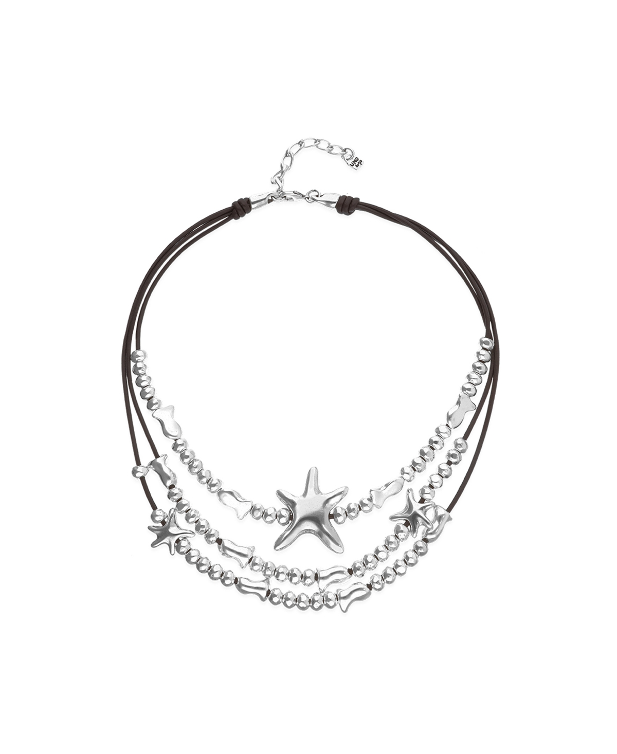 Click here for UNOde50 Silver-Tone Star Leather Multi-Strand Neck... prices