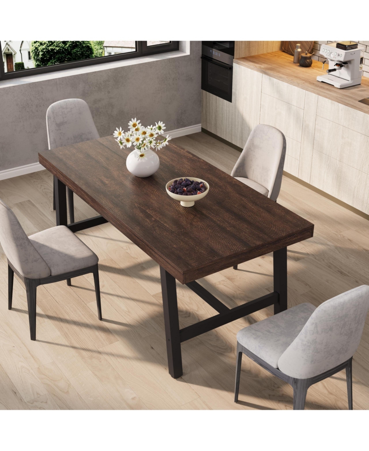 Click here for homfan Rectangular Dining Table for Industrial Kit... prices