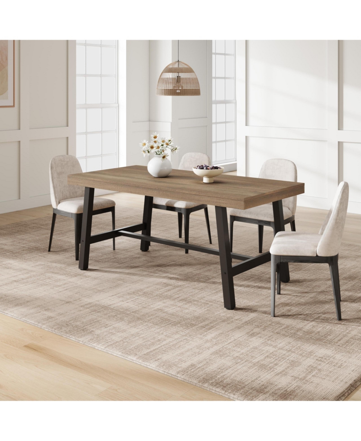 Click here for homfan Rectangular Dining Table for Industrial Kit... prices
