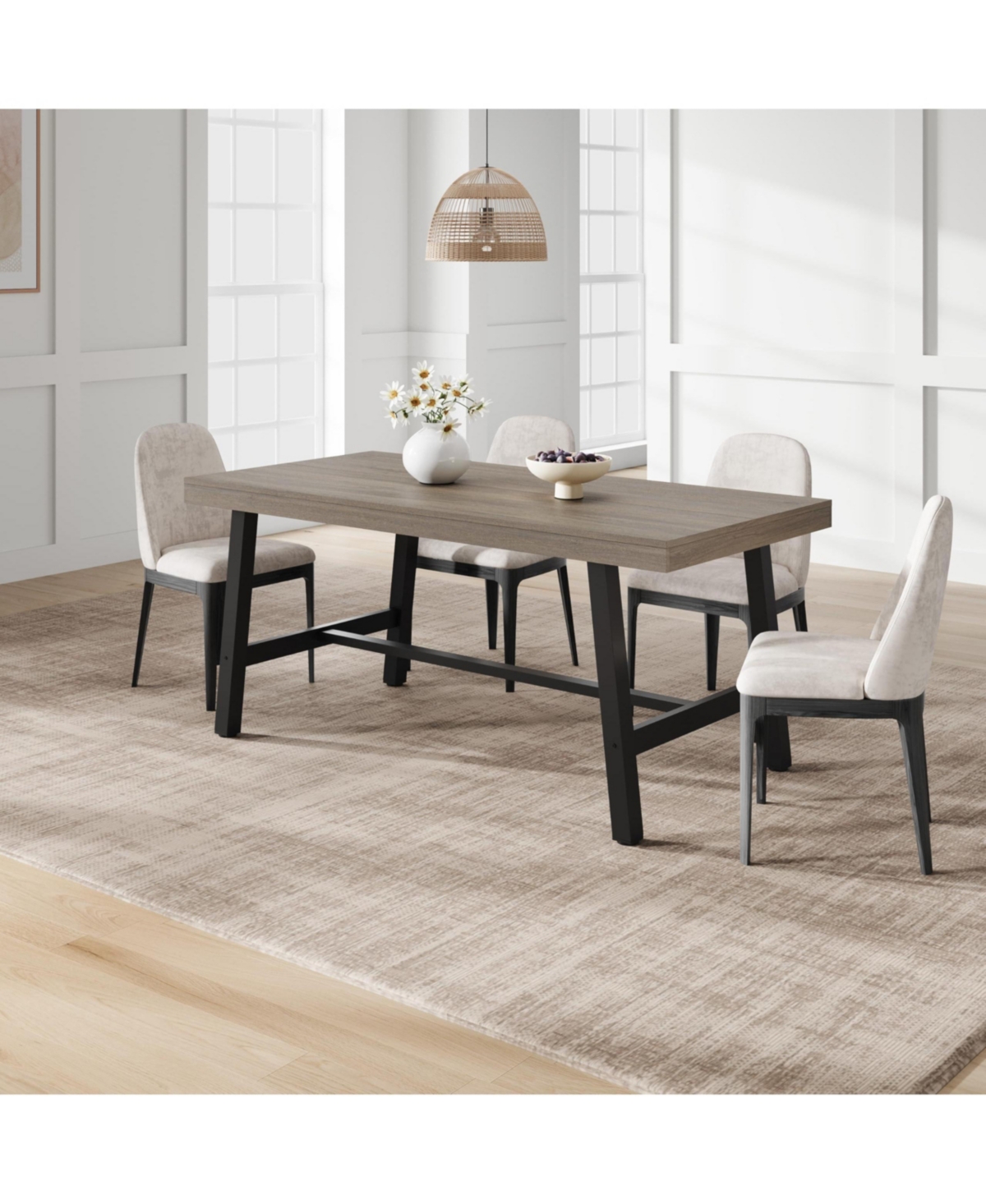 Click here for homfan Rectangular Dining Table for Industrial Kit... prices
