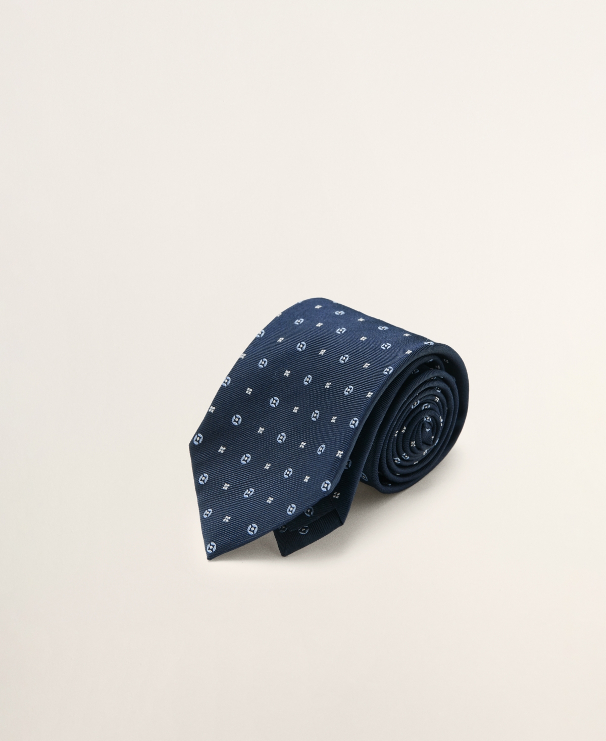 Click here for Mango Mens Silk Patterned Tie - Navy prices