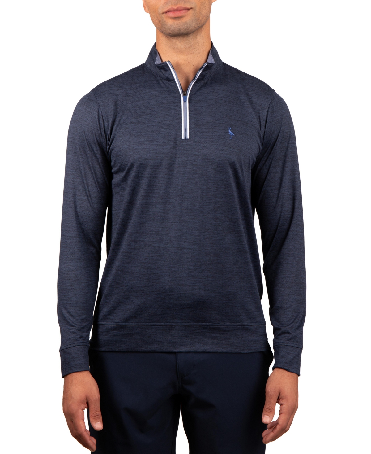 Click here for TailorByrd Mens Solid Mesh Quarter Zip - Navy prices