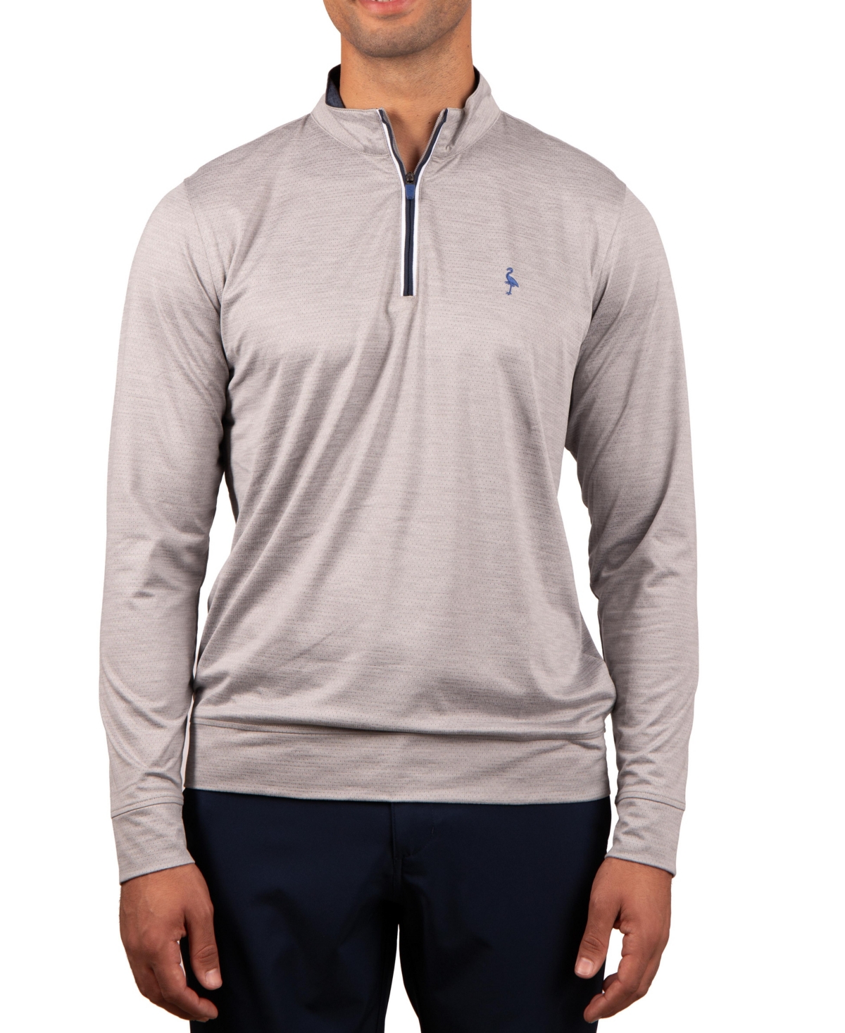 Click here for TailorByrd Mens Solid Mesh Quarter Zip - Pebble gr... prices