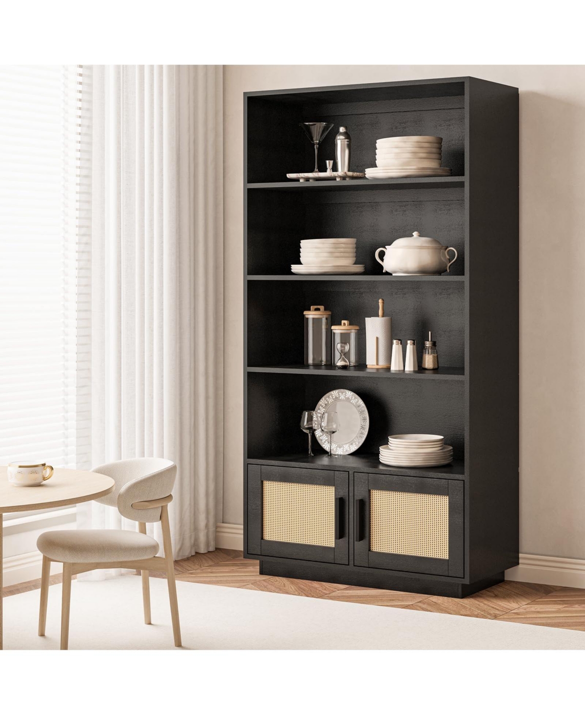 Click here for homfan Boho Style 5-Tier Wooden Shelving Unit with... prices