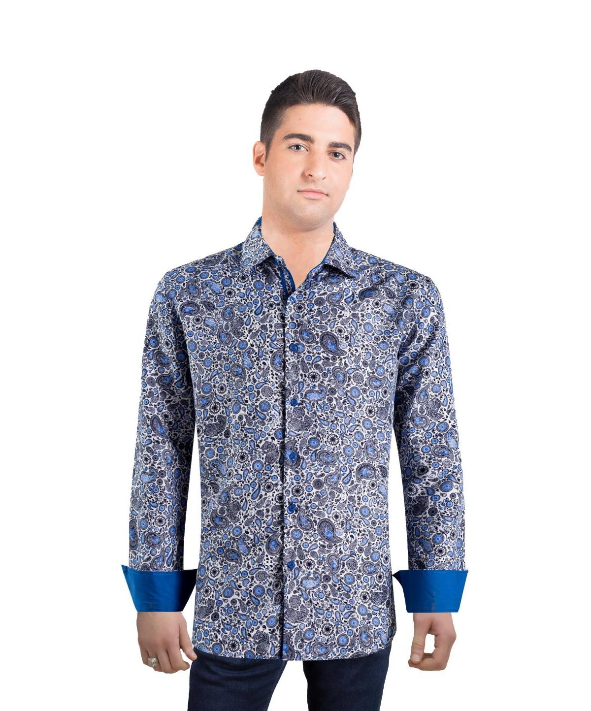 Click here for Elie Balleh Mens Slim Fit Modern Paisley Print But... prices
