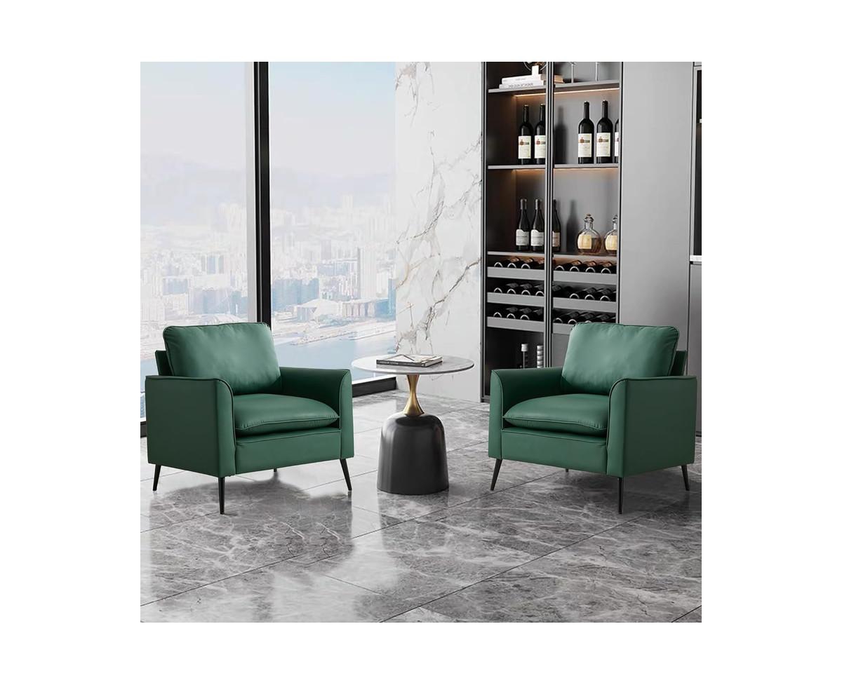 Click here for sumyeg Leather Upholstered Sofa Chair Set of 2 - G... prices