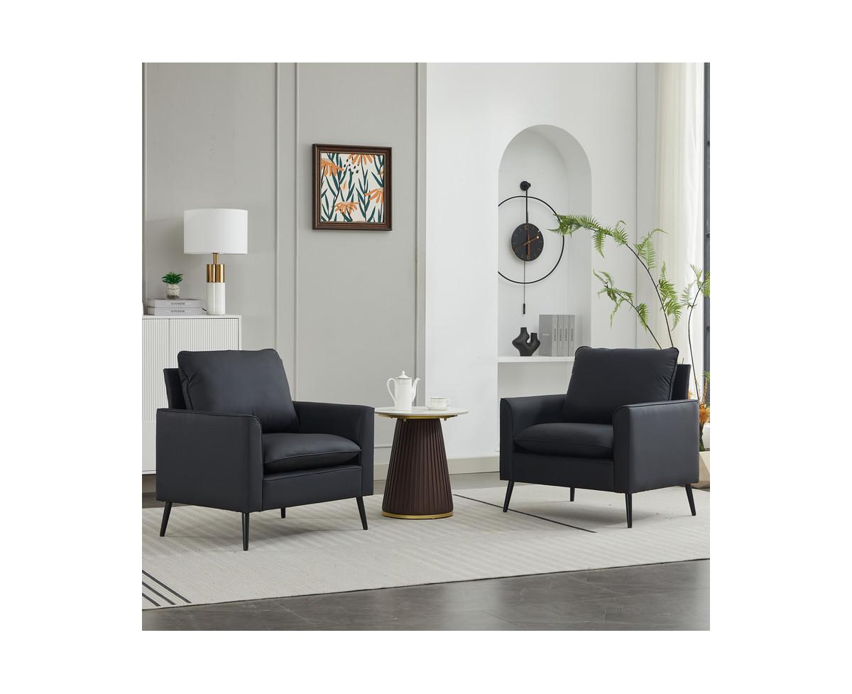 Click here for sumyeg Leather Upholstered Sofa Chair Set of 2 - B... prices