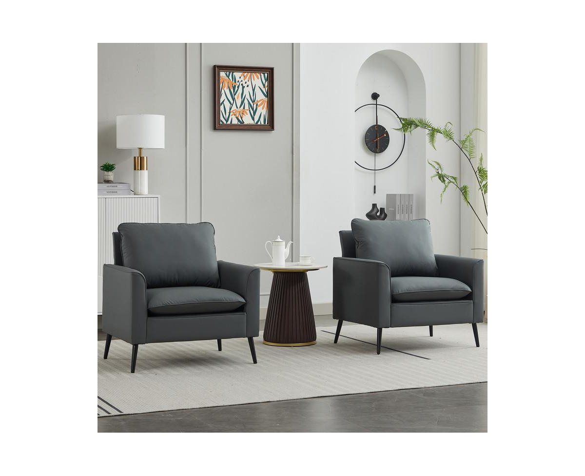Click here for sumyeg Leather Upholstered Sofa Chair Set of 2 - G... prices