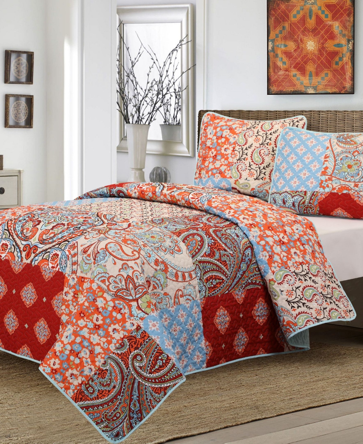 Click here for Stratford Park Gabby Paisley Patchwork 3-Piece Qui... prices