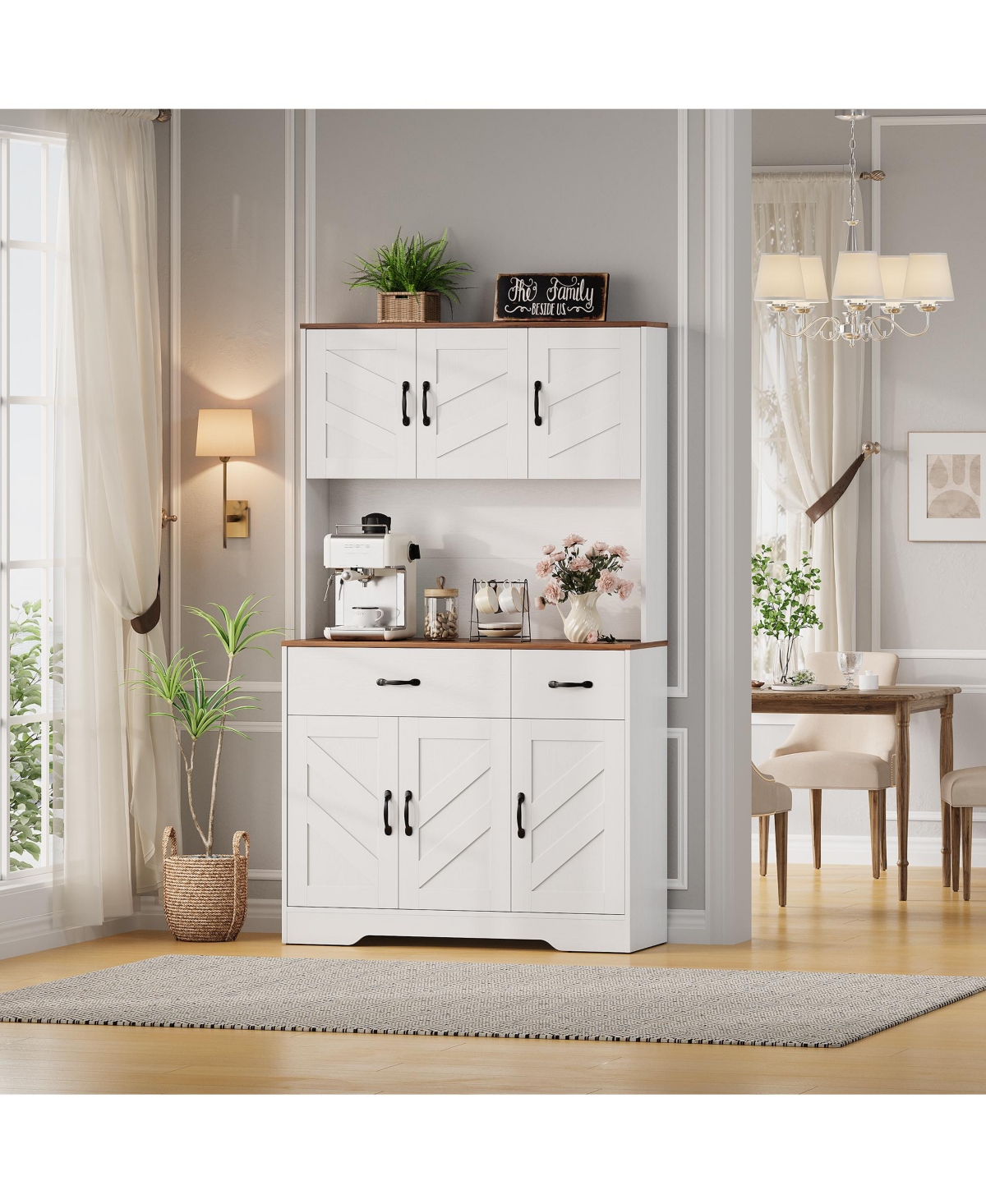Click here for homfan 71 Inch Tall Farmhouse Kitchen Pantry Hutch... prices