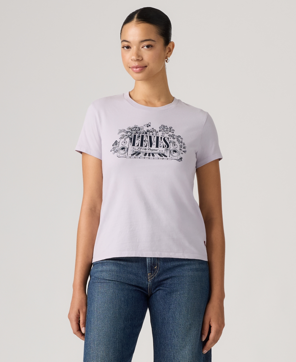 Click here for Levis Womens Perfect Graphic Logo Cotton T-shirt -... prices