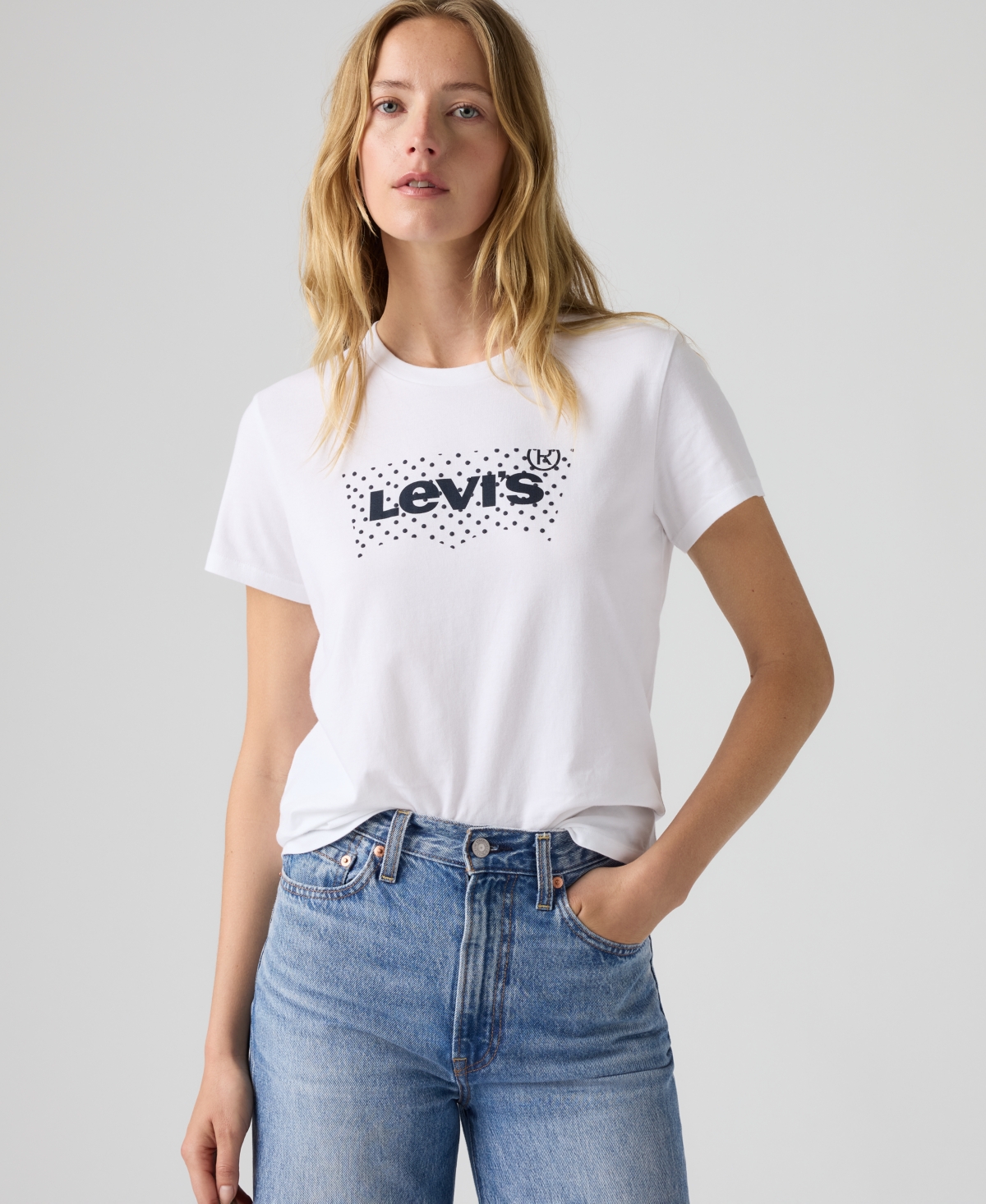 Click here for Levis Womens Perfect Graphic Logo Cotton T-shirt -... prices
