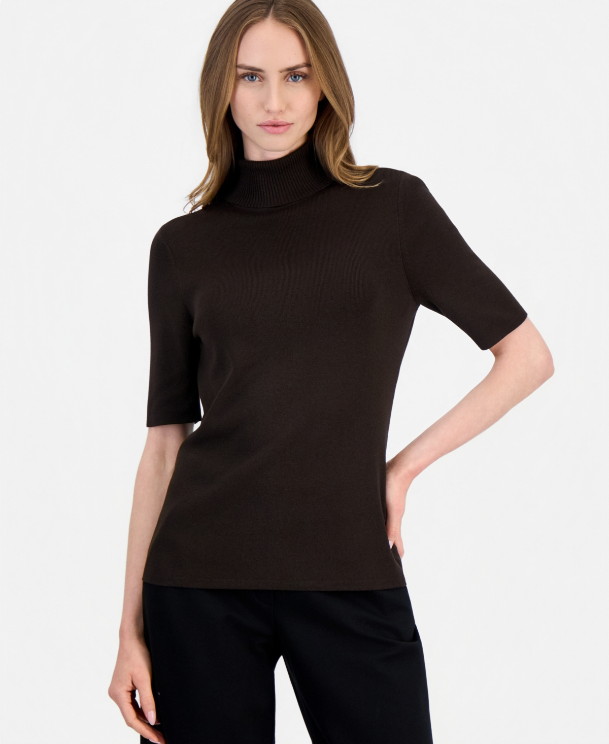 Click here for Anne Klein Womens Half-Sleeve Turtleneck Sweater -... prices