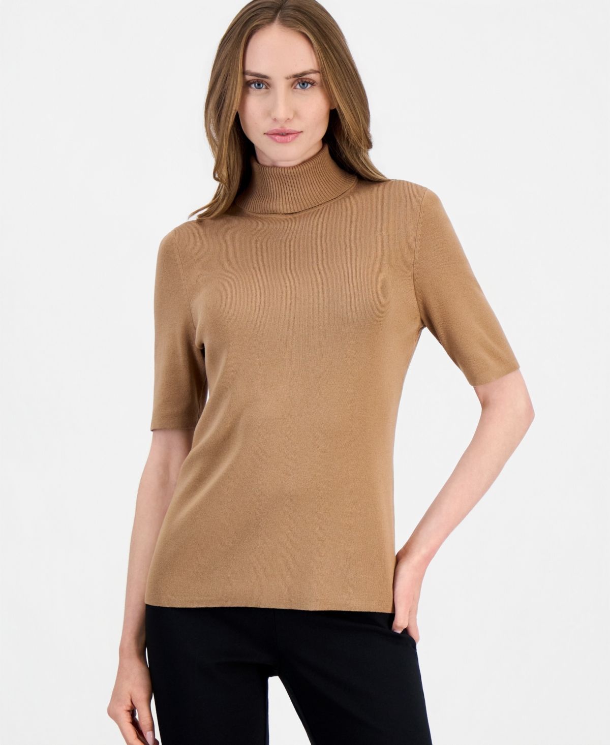 Click here for Anne Klein Womens Half-Sleeve Turtleneck Sweater -... prices
