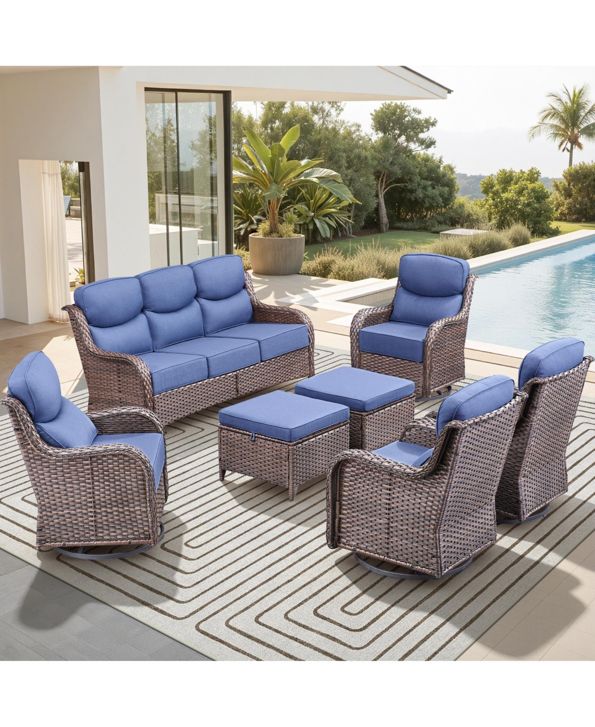Click here for Pocassy Outdoor Patio Furniture Set-7 Pieces All-W... prices