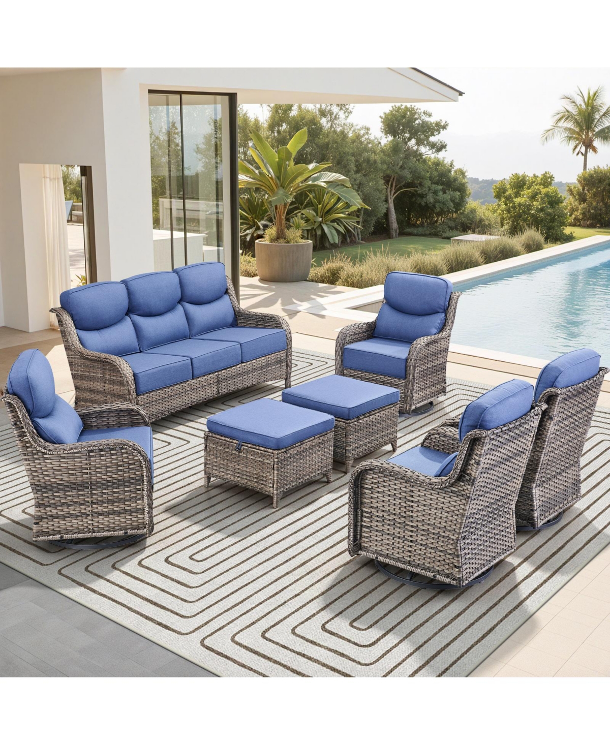 Click here for Pocassy Outdoor Patio Furniture Set-7 Pieces All-W... prices