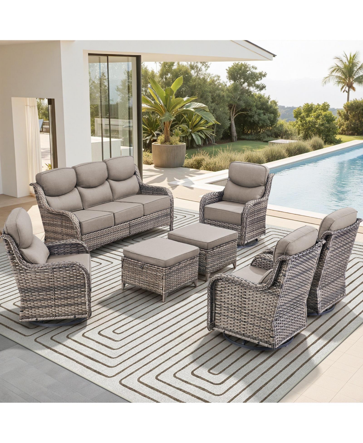 Click here for Pocassy Outdoor Patio Furniture Set-7 Pieces All-W... prices