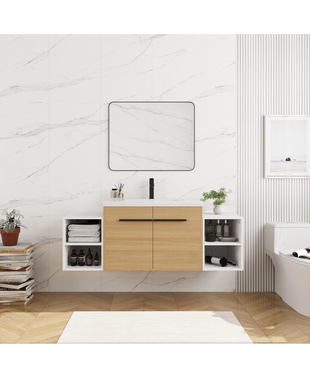 Click here for Sillysis 54 Inch Wall Mounted Bathroom Vanity with... prices