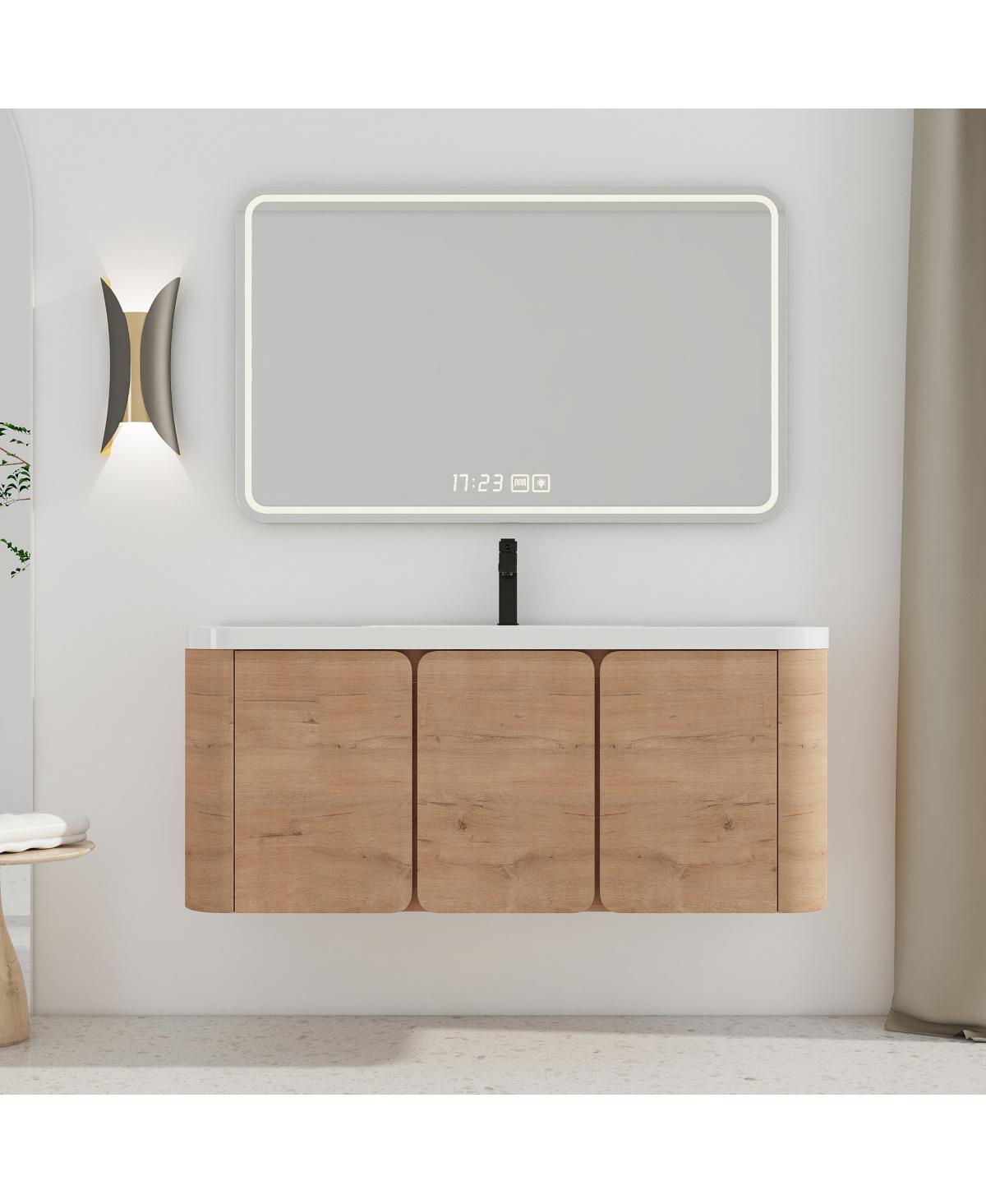 Click here for Sillysis 48 Inch Wall Mounted Modern Bathroom Vani... prices