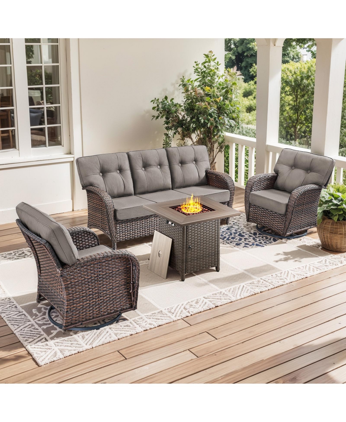 Click here for Pocassy 4 Pieces Patio Furniture Set  Wicker Outdo... prices