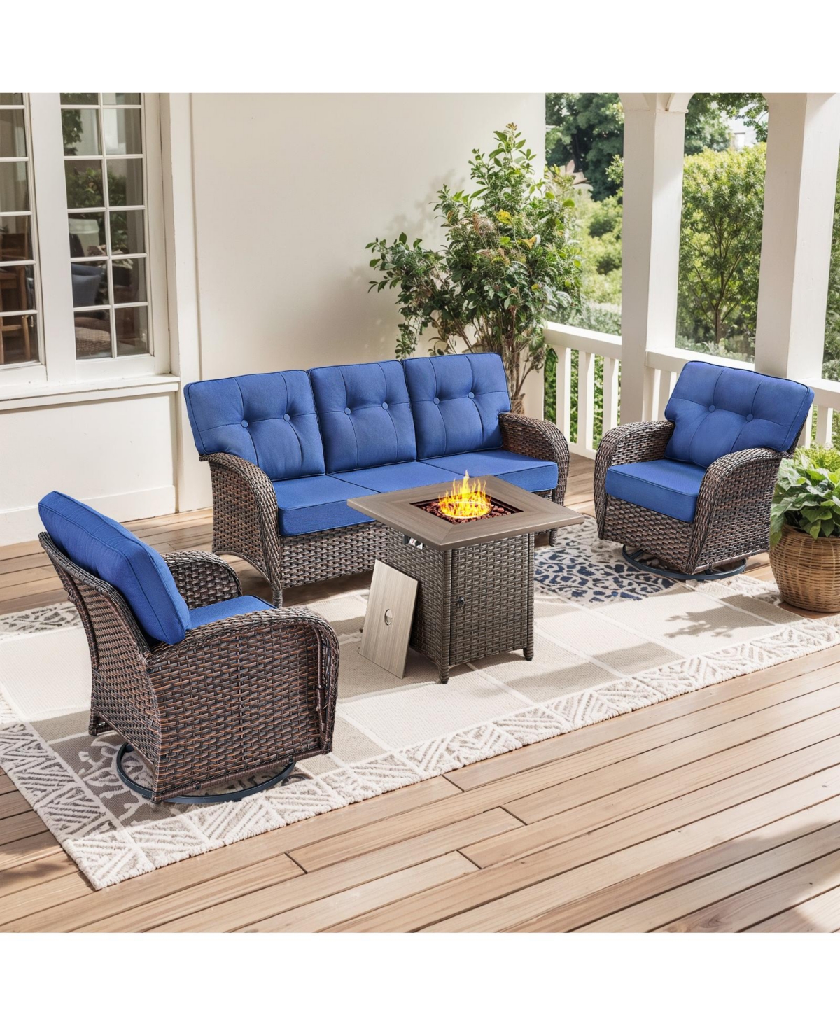 Click here for Pocassy 4 Pieces Patio Furniture Set  Wicker Outdo... prices