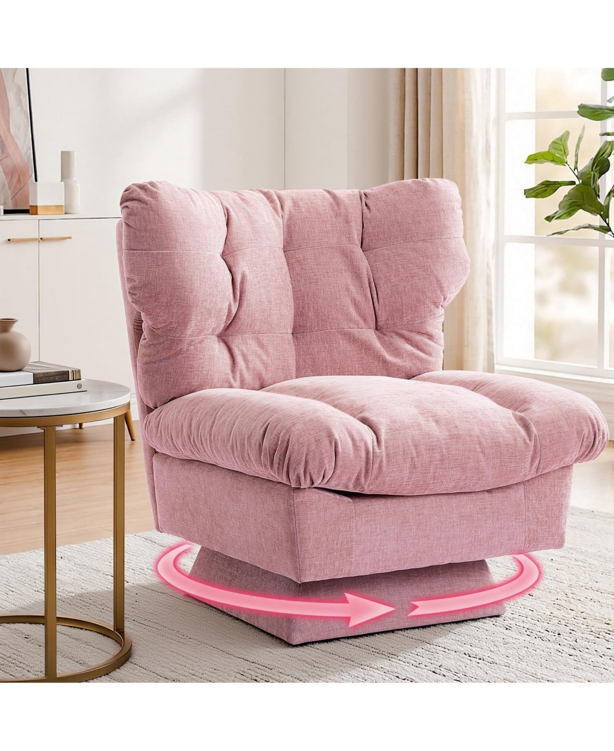 Click here for homfan Oversized Chenille Swivel Chair  360degree(... prices