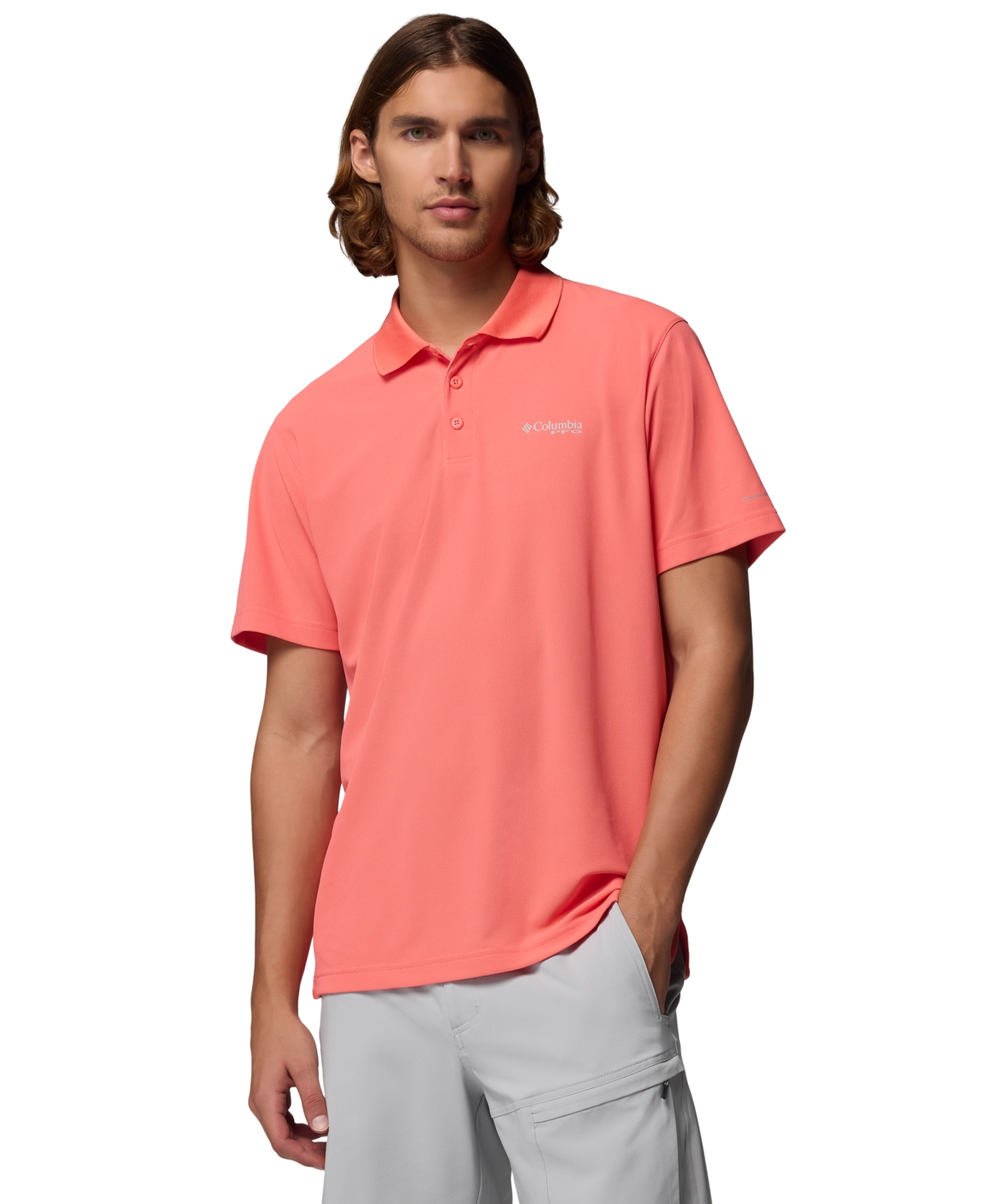 Click here for Columbia Mens Freezer Regular-Fit Polo Shirt - Mel... prices