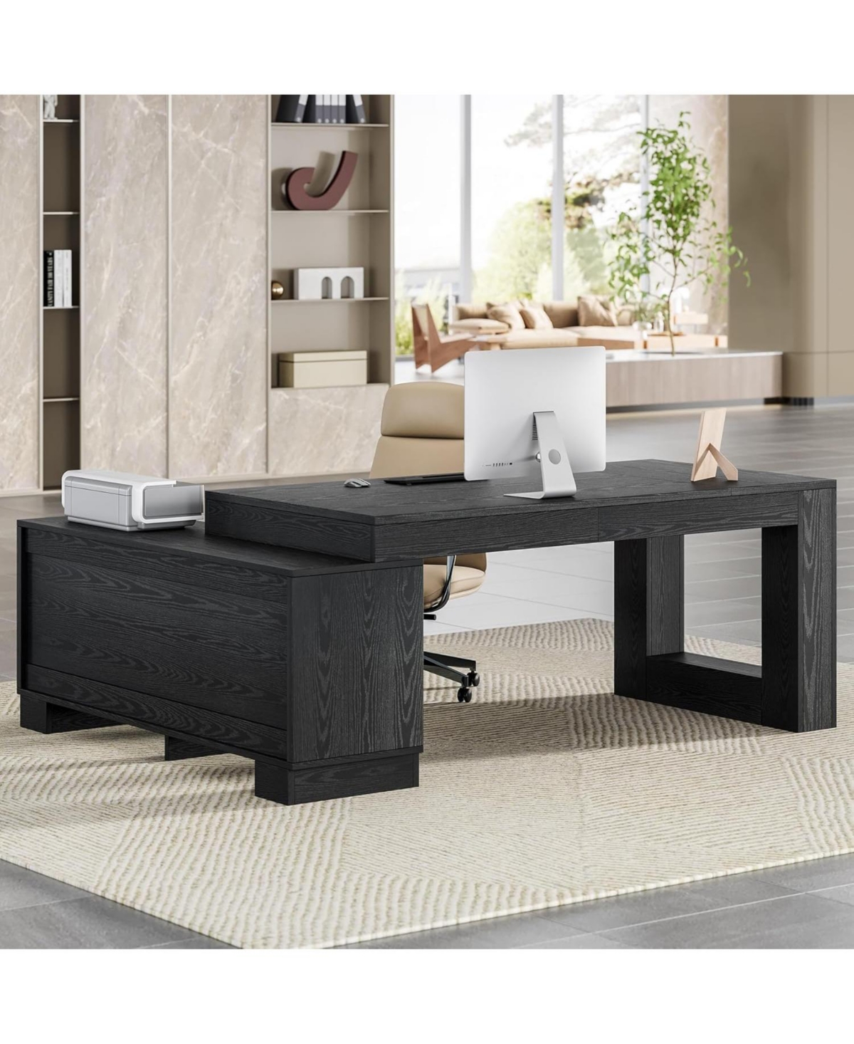 Click here for Tribesigns 63-Inch L-Shaped Wood Executive Desk wi... prices