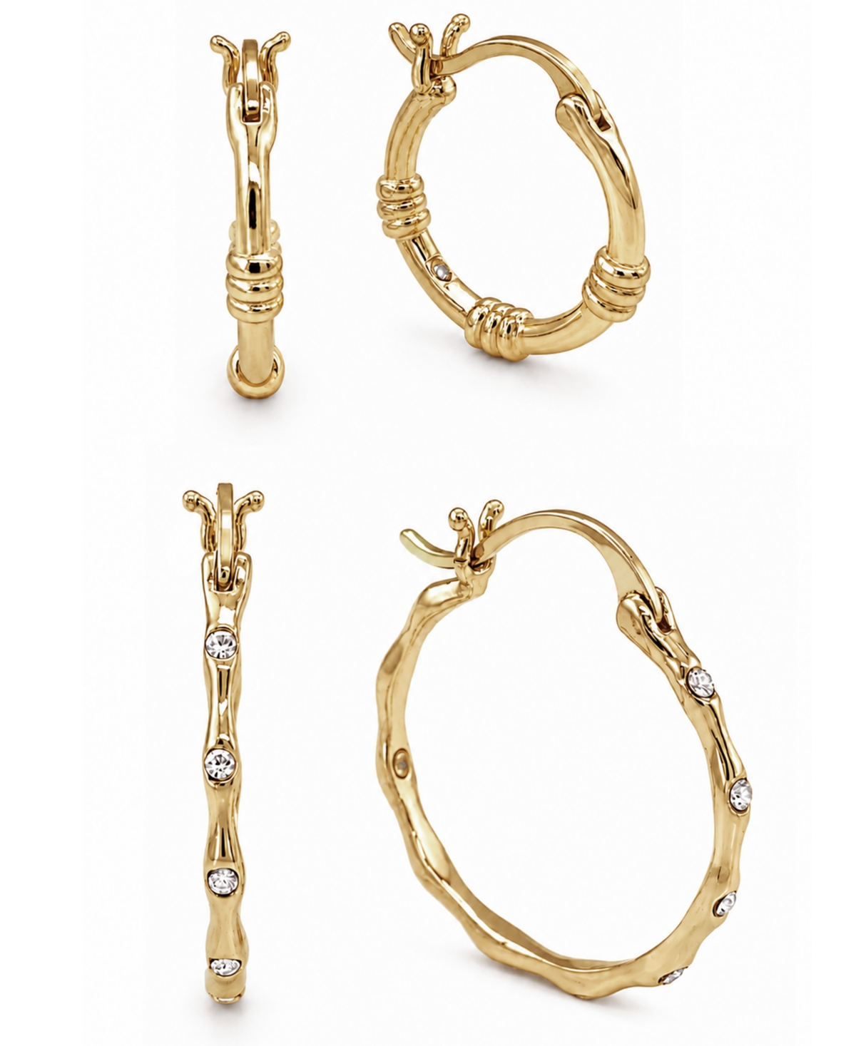 Click here for And Now This Duo Crystal Hoop and Textured Hoop  S... prices