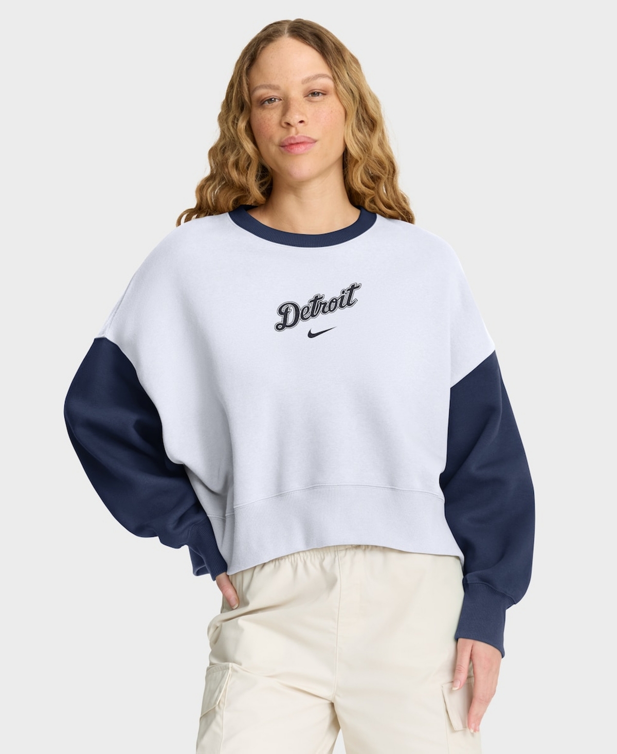 Click here for Nike Womens White/Navy Detroit Tigers Oversized Hi... prices