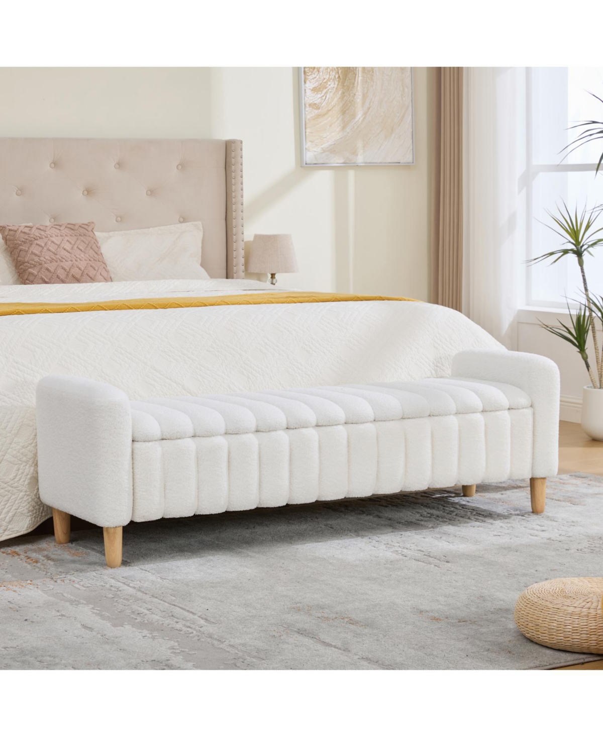 Click here for Rainsken 63.4W Modern Upholstered End of Bed Bench... prices