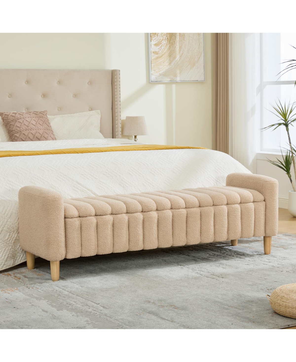 Click here for Rainsken 63.4W Modern Upholstered End of Bed Bench... prices