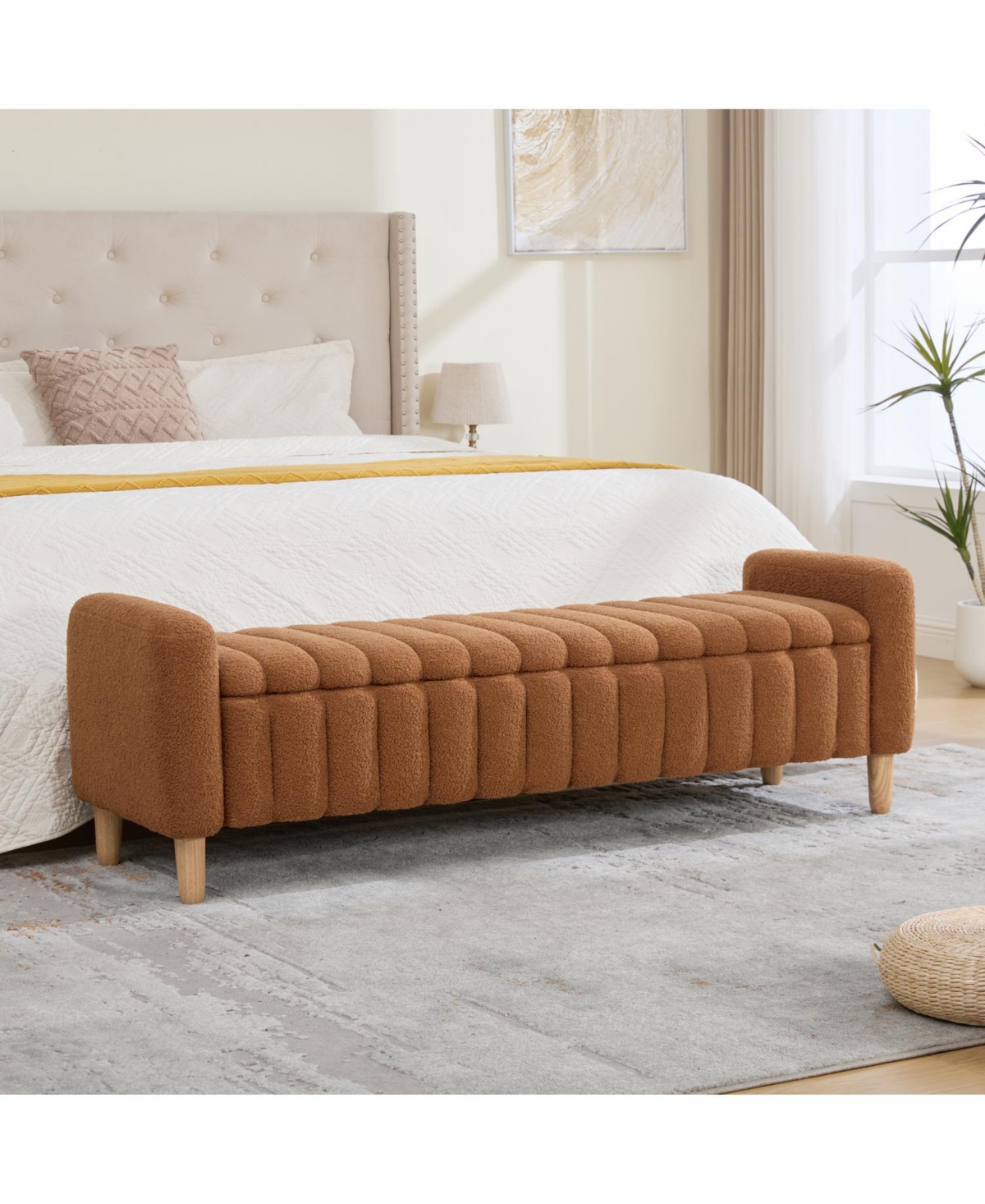 Click here for Rainsken 63.4W Modern Upholstered End of Bed Bench... prices